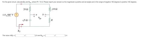 solved for the given circuit calculate 27 and vab where r