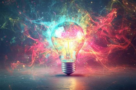 Conceptual Light Symbolizing The Spark Of An Idea In Topaz Hues Stock Illustration