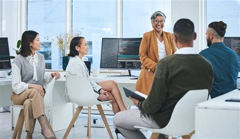 teamwork planning and programmer with business people in office for