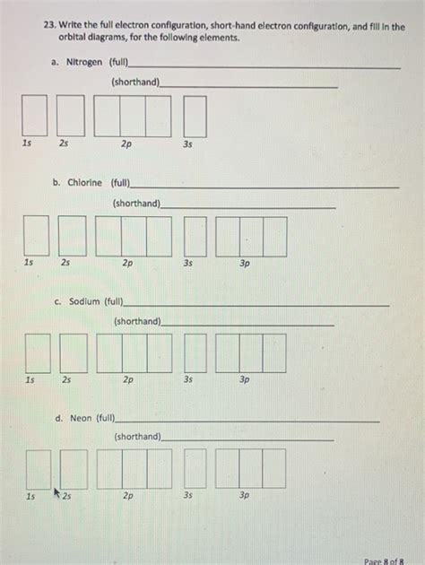 Solved 23 Write The Full Electron Configuration Short Hand