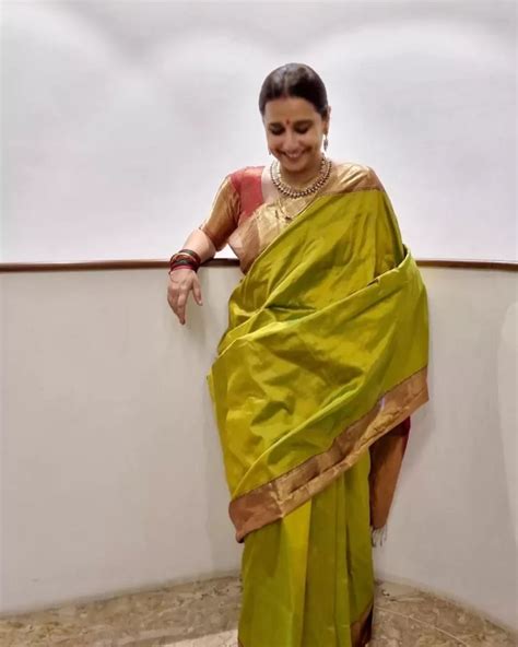 Festival Season Vidya Balans Adorable Green Silk Saree