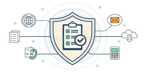 Checklist Shield Secure Data Protection Concept Vector Illustration