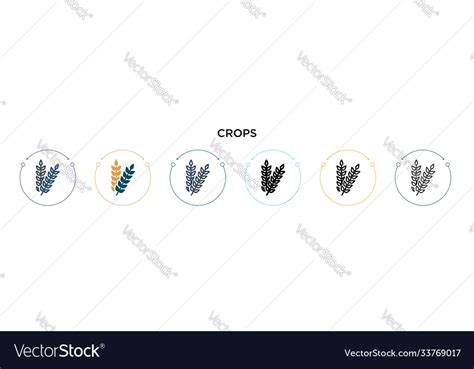 Crops Icon In Filled Thin Line Outline And Stroke Vector Image