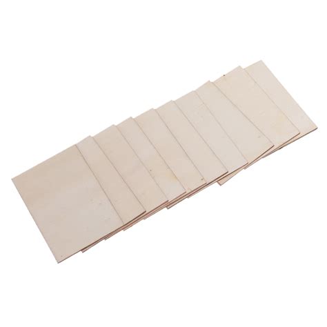 10x Blank Plain Wooden Cutout Rectangle Shape Diy Vicedeal