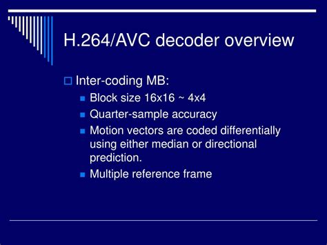 ppt h 264 avc baseline profile decoder complexity analysis powerpoint