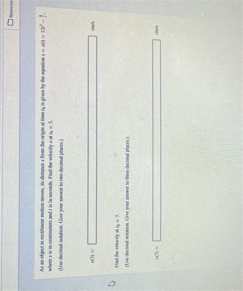 Solved As An Object In Rectilinear Motion Moves Its