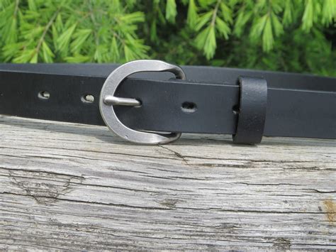 Handmade Black Leather Belt 1 Inch Wide Black Leather Belt Custom Black
