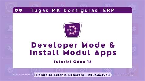 [odoo 16] tutorial developer mode and install modul apps by nandhita