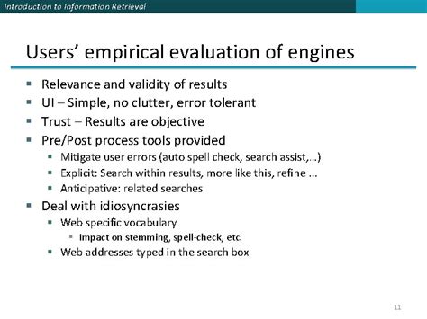Introduction To Information Retrieval Web Search Basics Introduction