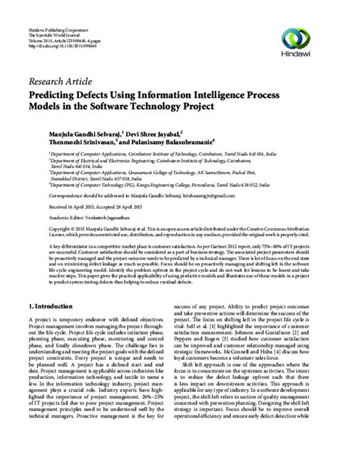 Pdf Predicting Defects Using Information Intelligence Process Models