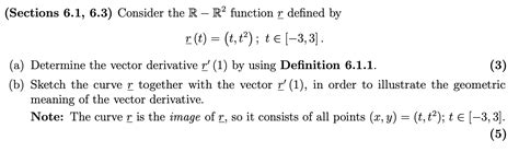 Solved > (Sections 6.1, 6.3) Consider the R – R2 function r | Chegg.com