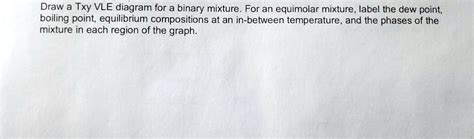 solved draw a txy vle diagram for a binary mixture for an equimolar