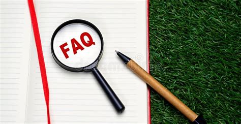 Word FAQ Frequently Asked Questions Written On Notebook Red Letters Stock Image Image Of
