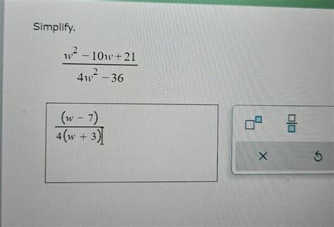 solved simplify w2 10w 214w2 36