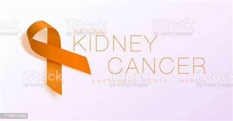 국가 신장 암 인식의 달입니다 오렌지 컬러 리본 투명 한 배경에 고립입니다 포스터에 대 한 벡터 디자인 서식 파일입니다 3월에 대한 스톡 벡터 아트 및 기타 이미지 Istock