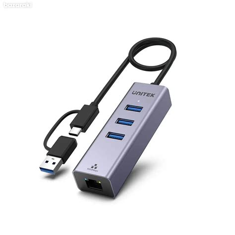 Unitek Usb C Hub Usb30 3 Port And Gigabit Lan Usba Adaptor Y 3088b €