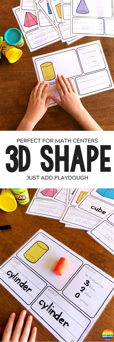 3d shape make it count it write it playdough mats kinder mathe