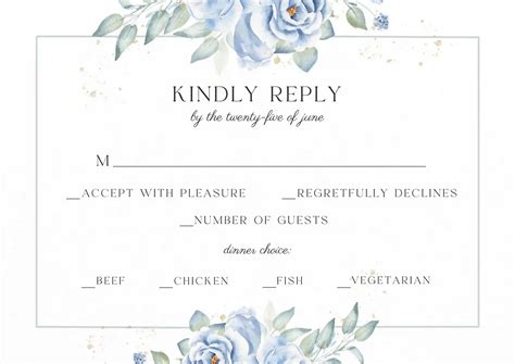 Plantilla De Tarjeta Rsvp En Blanco