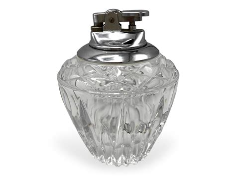 Pair Of Vintage Lead Cut Crystal Table Cigarette Lighters By Etsy