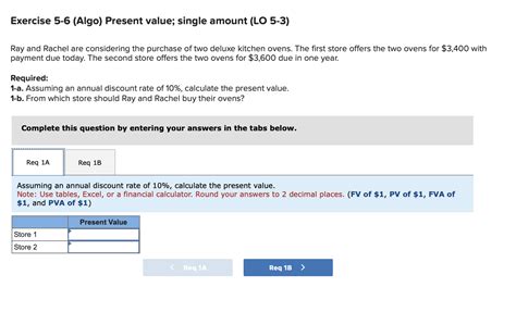 Solved Exercise Algo Present Value Single Amount LO Chegg