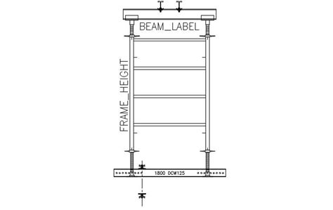 Detailed Frame Structure In Autocad 2d Dwg File Cad File