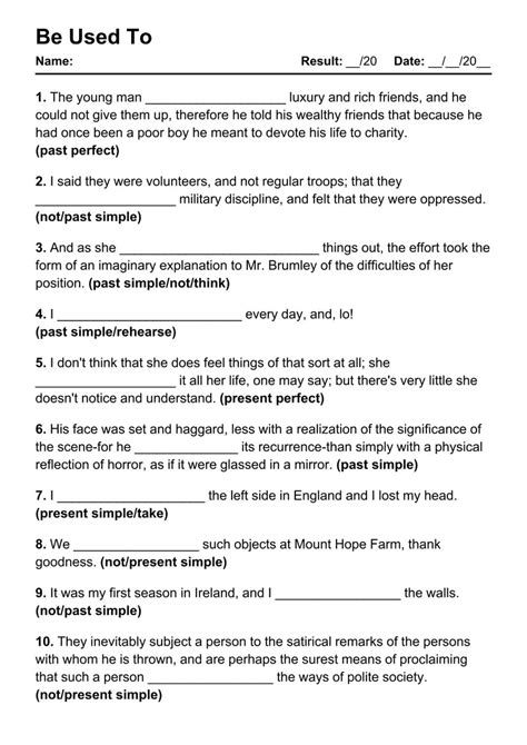 Used To Be Used To Grammar Exercises At Thomas Reiser Blog