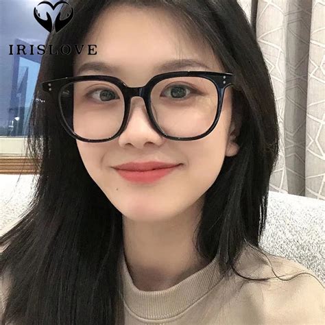 Irislove Korean Oversize Black Square Frame Blue Light Blocking Lens