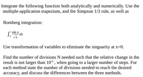 Answered Integrate The Following Function Both Bartleby