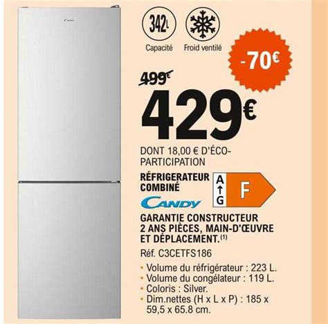 Promo Réfrigérateur Combiné Candy Chez Eleclerc Icataloguefr