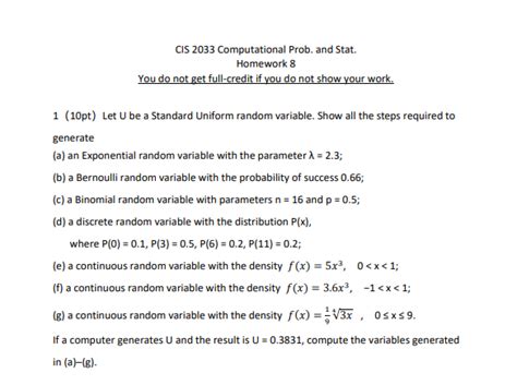 Solved Cis 2033 Computational Prob And Stat Homework 8 You