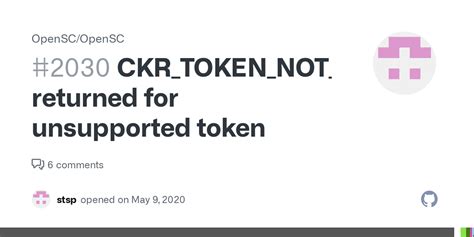 ckr token not present returned for unsupported token · issue 2030