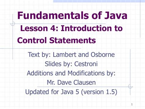 Pdf Lesson 4 Introduction To Control Statements€¦ · 1 Fundamentals