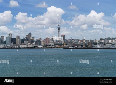 Auckland City Skyline At City Center And Auckland Sky Tower The Iconic