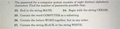 solved the password for a computer system consists of eight