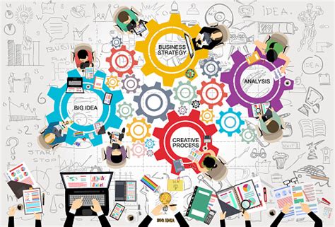 비즈니스 분석 및 계획 컨설팅 팀워크 프로젝트 관리 재무 보고서 및 전략을 위한 평면 디자인 일러스트 레이션 개념 개념 웹 배너 및 인쇄 자료 Staff Meeting에