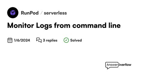 monitor logs from command line runpod