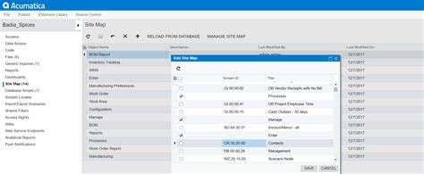 Acumatica Site Map For Customization Projects In 2017 R2 Stack Overflow