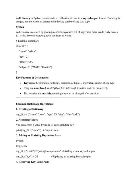 Dictionary Python Pdf Software Engineering Computer Data