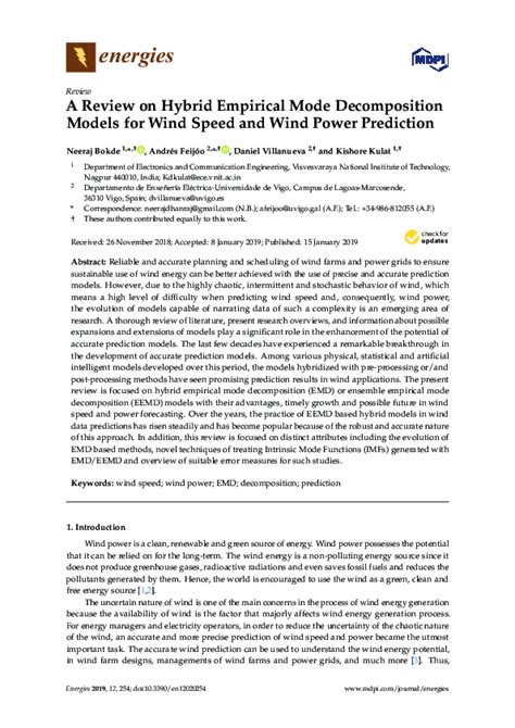 Pdf A Review On Hybrid Empirical Mode Decomposition Models For Wind