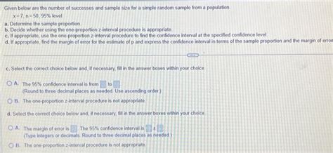 Solved Given Below Are The Number Of Successes And Sample