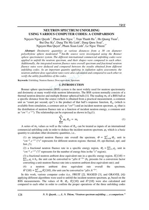 Pdf Neutron Spectrum Unfolding Using Various Computer Codes A Comparison