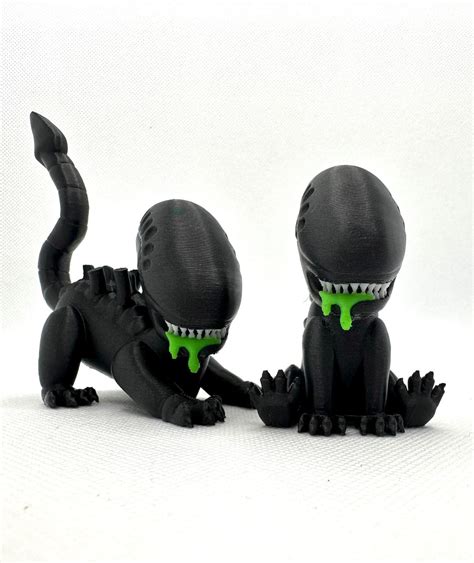 3d Printed Cute Xenomorph Aliens 3 Pack Etsy