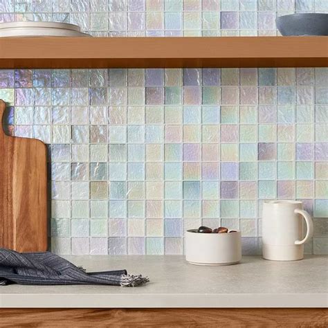 Splash Glacier White 2x2 Polished Glass Mosaic Tile In 2024 Mosaic