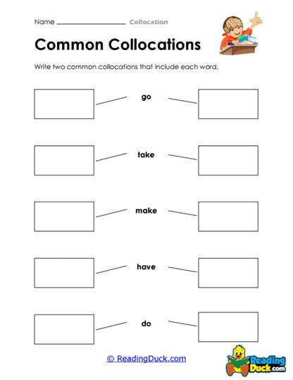 Collocation Worksheets Language Arts Reading