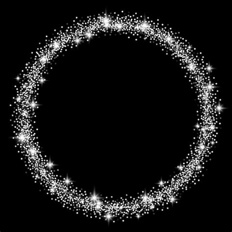 Premium Vector Silver Circle Glitter Frame With Sparkles
