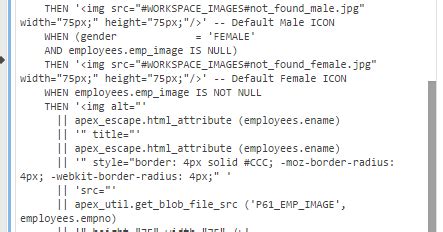 Displaying Image In Oracle APEX Interactive Classical Report