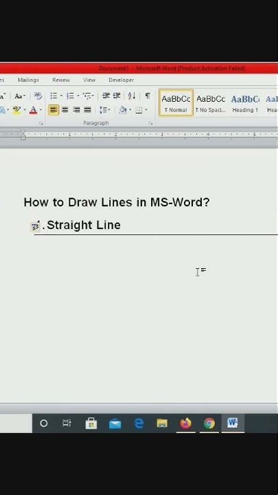 Magical Trick: How to draw a Straight Line MS-Word using Keyboard. - YouTube