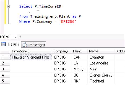 timezone offset data epicor erp 10 epicor user help forum