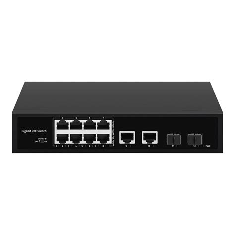 12 Port Gigabit Poe Switch With 2 Gigabit Sfp Ports Sih Tech