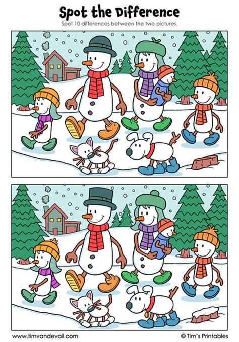 Spot The Difference Printable Christmas